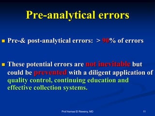 Preanalytical error clinical chemical tests | PDF