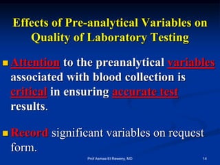 Preanalytical error clinical chemical tests | PDF