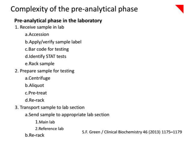 Pre analytical in lab testing | PPTX | Blood Disorders | Diseases and ...