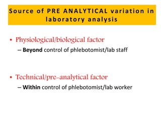 Pre analytical in lab testing | PPTX