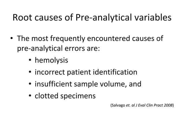 Pre analytical in lab testing | PPTX | Blood Disorders | Diseases and ...