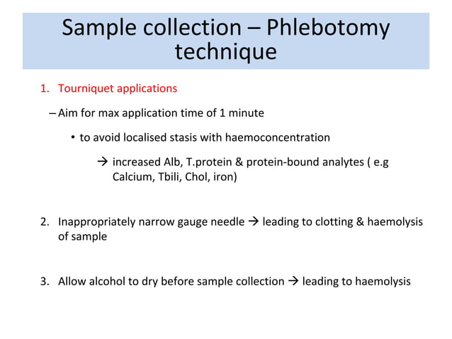 Pre analytical in lab testing | PPTX | Blood Disorders | Diseases and ...