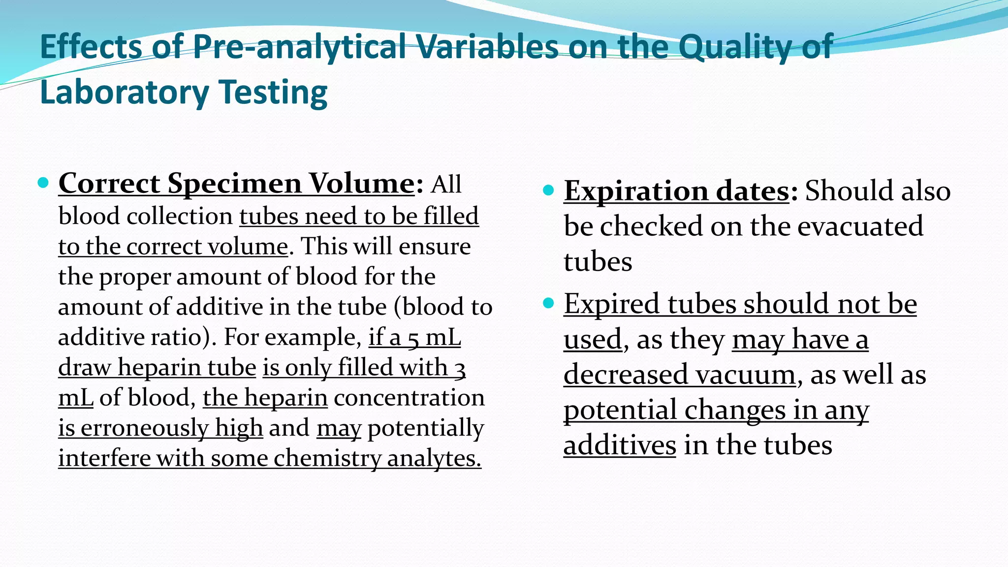 Preanalytical quality control practices in clinical laboratory | PPTX