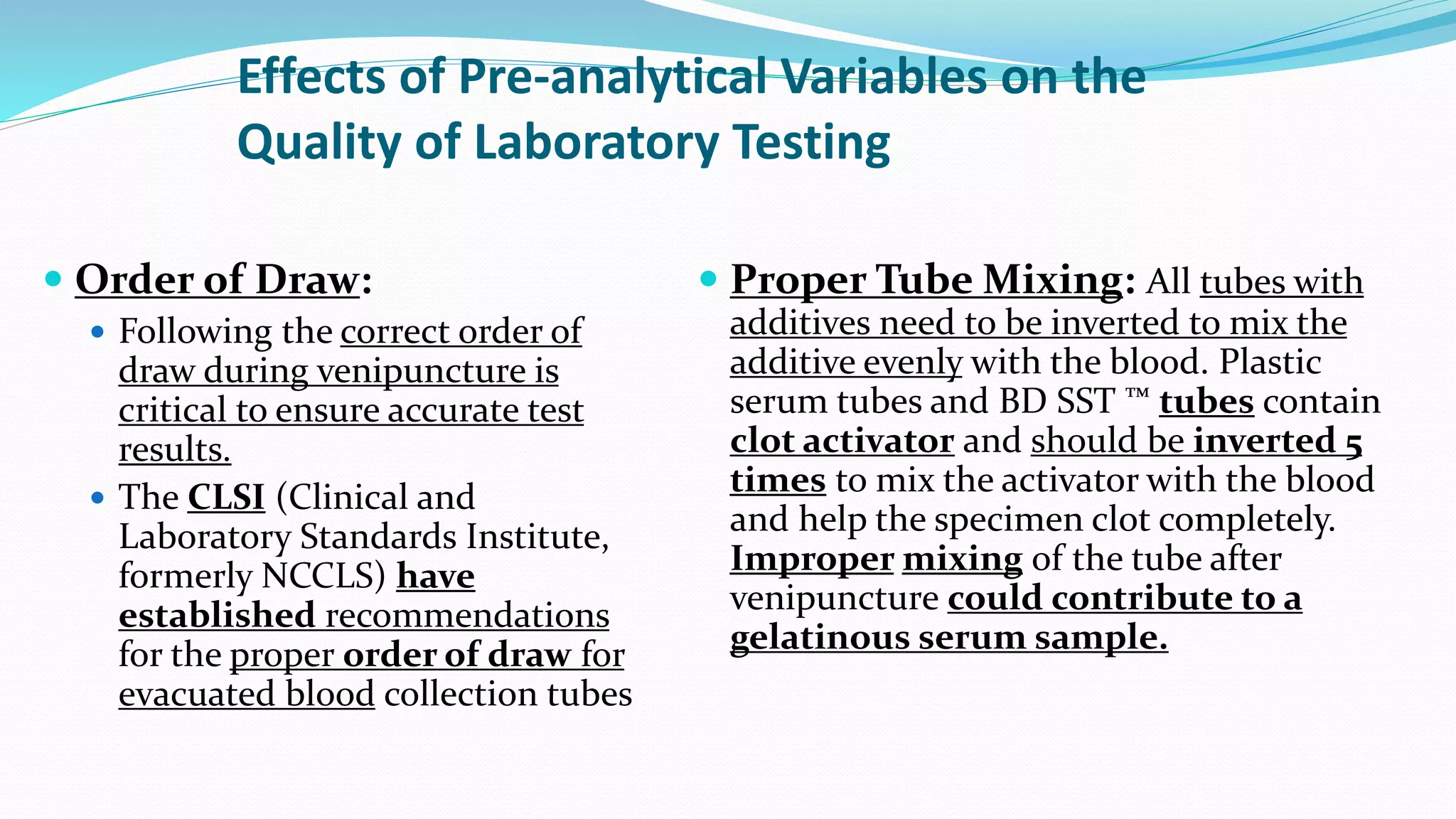 Preanalytical quality control practices in clinical laboratory | PPTX