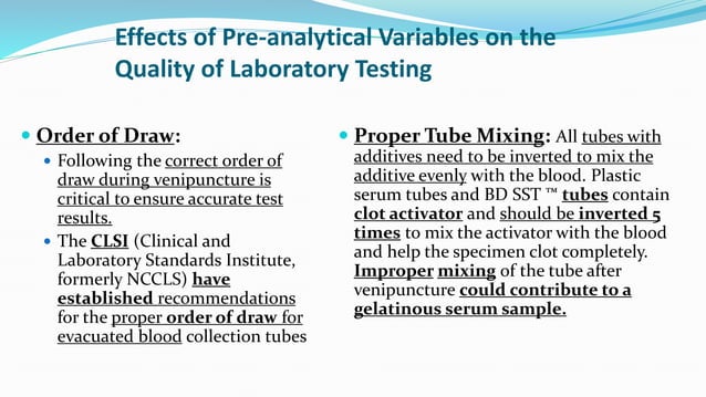 Preanalytical quality control practices in clinical laboratory | PPT