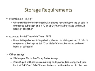 Preanalytical variables in coagulation testing | PDF