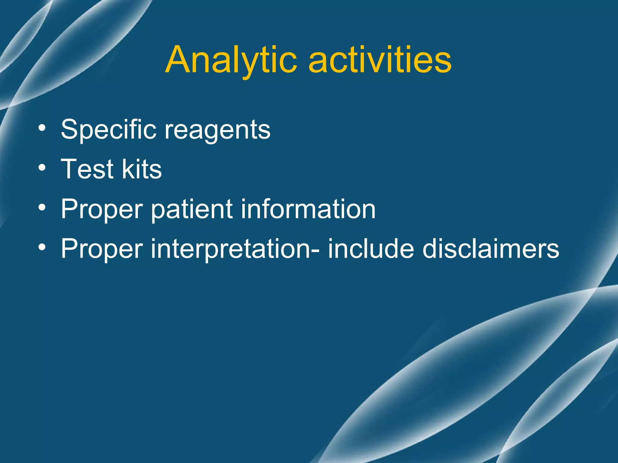 Pre Analytic And Postanalytic Test Management Ppt