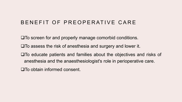 pre and post operative care ppt | PPTX