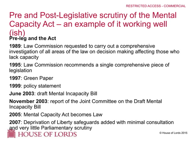 Pre and post legislative scrutiny in the House of Lords | PPT