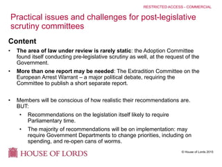 Pre and post legislative scrutiny in the House of Lords | PPTX | Law