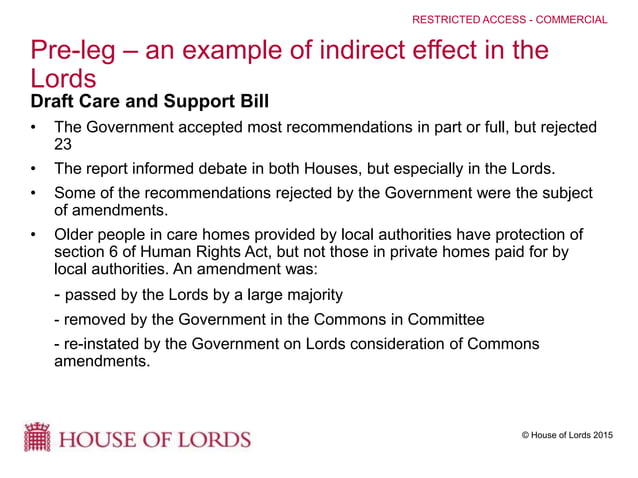 Pre and post legislative scrutiny in the House of Lords | PPT