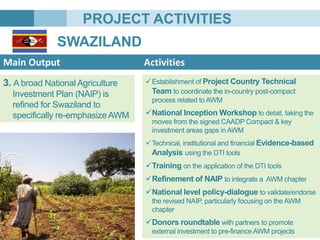 Support To The Pre- And Post-CAADP Compact Process For Improved AWM | PPT