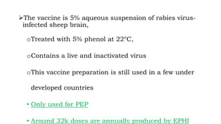 Overview of Rabies and Anti-Rabies Vaccine administration | PPTX