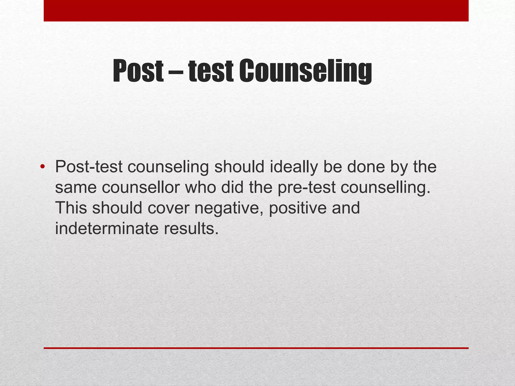 Pre and post HIV counseling (VCT) | PPTX