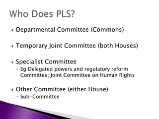 Pre and post-legislative scrutiny, House of Commons | PPTX | Civic ...