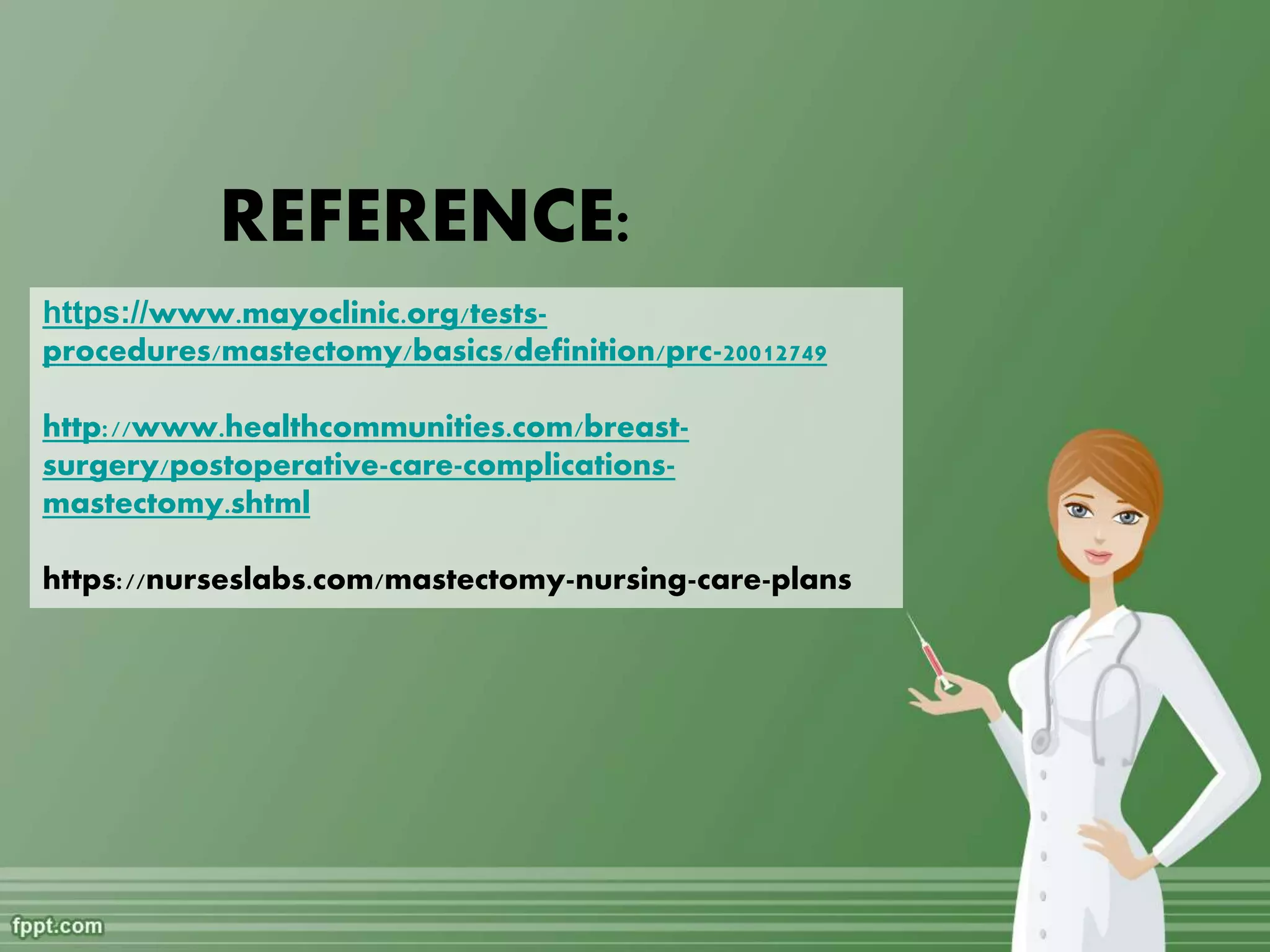 Pre and post of care for mastectomy | PPTX