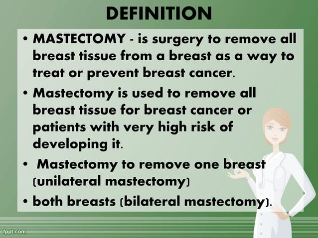 Pre and post of care for mastectomy | PPTX | Cancer | Diseases and ...