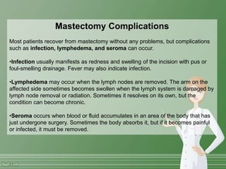 Pre and post of care for mastectomy | PPTX