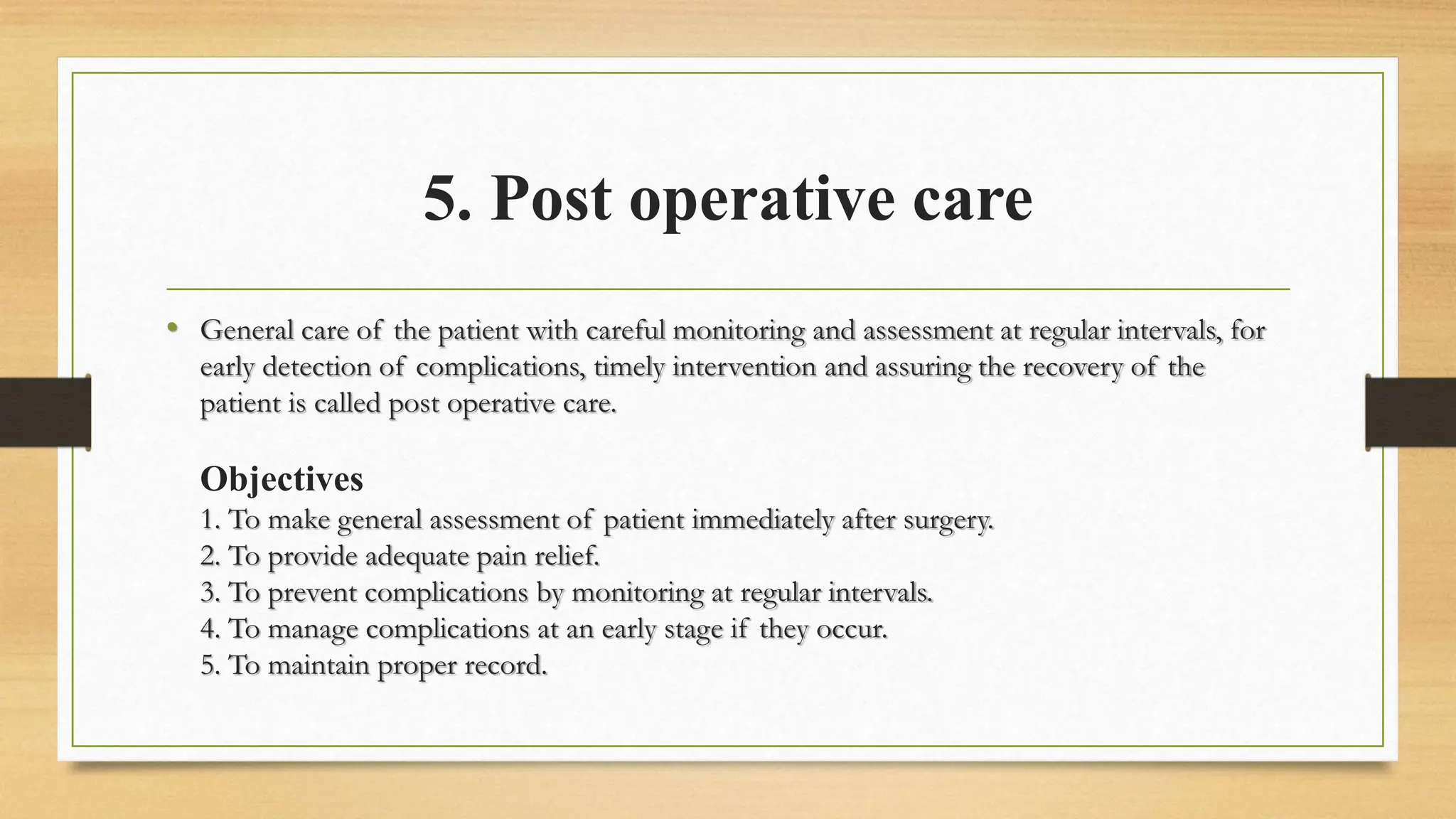 PRE AND POST OP CARE Ward P.pptx presentation of pre and post OP ...