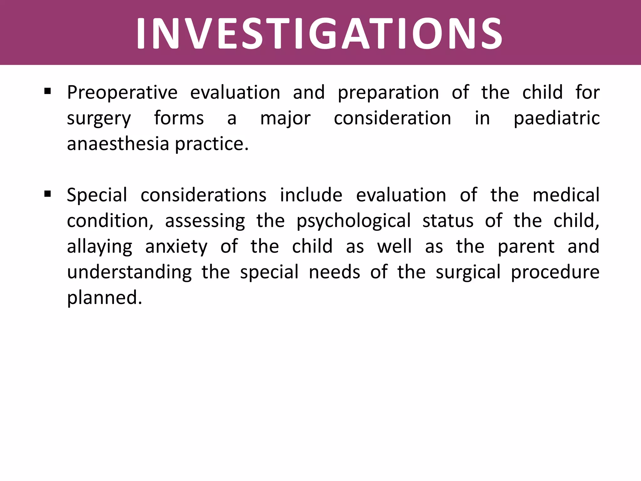 Pre and Post operative in Paediatric Surgery | PPTX