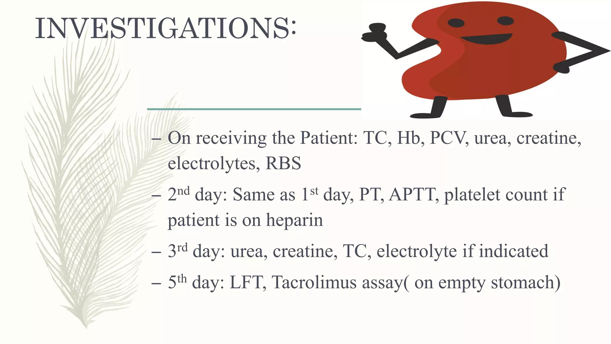 Pre and post operative in renal tranplant | PPTX