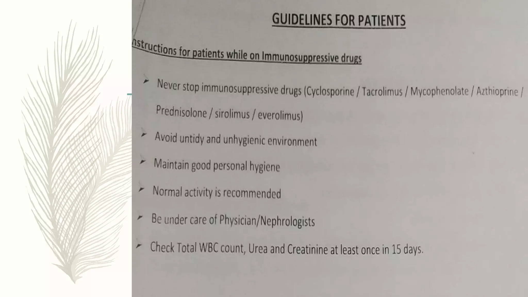 Pre and post operative in renal tranplant | PPTX