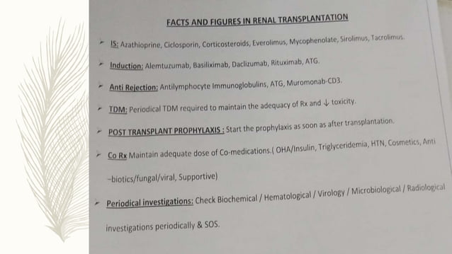 Pre and post operative in renal tranplant | PPTX | Surgery | Medical Health