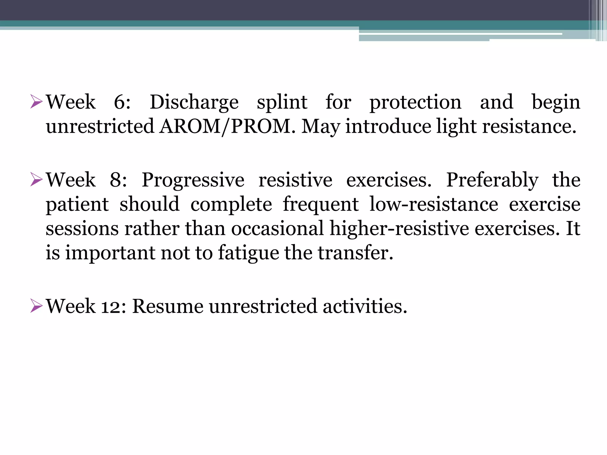 Pre and post operative management in tendon transfer | PPTX