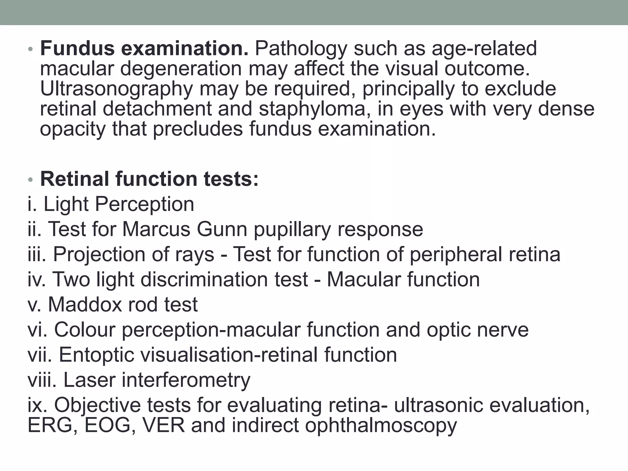 Pre and post operative management of cataract | PPTX
