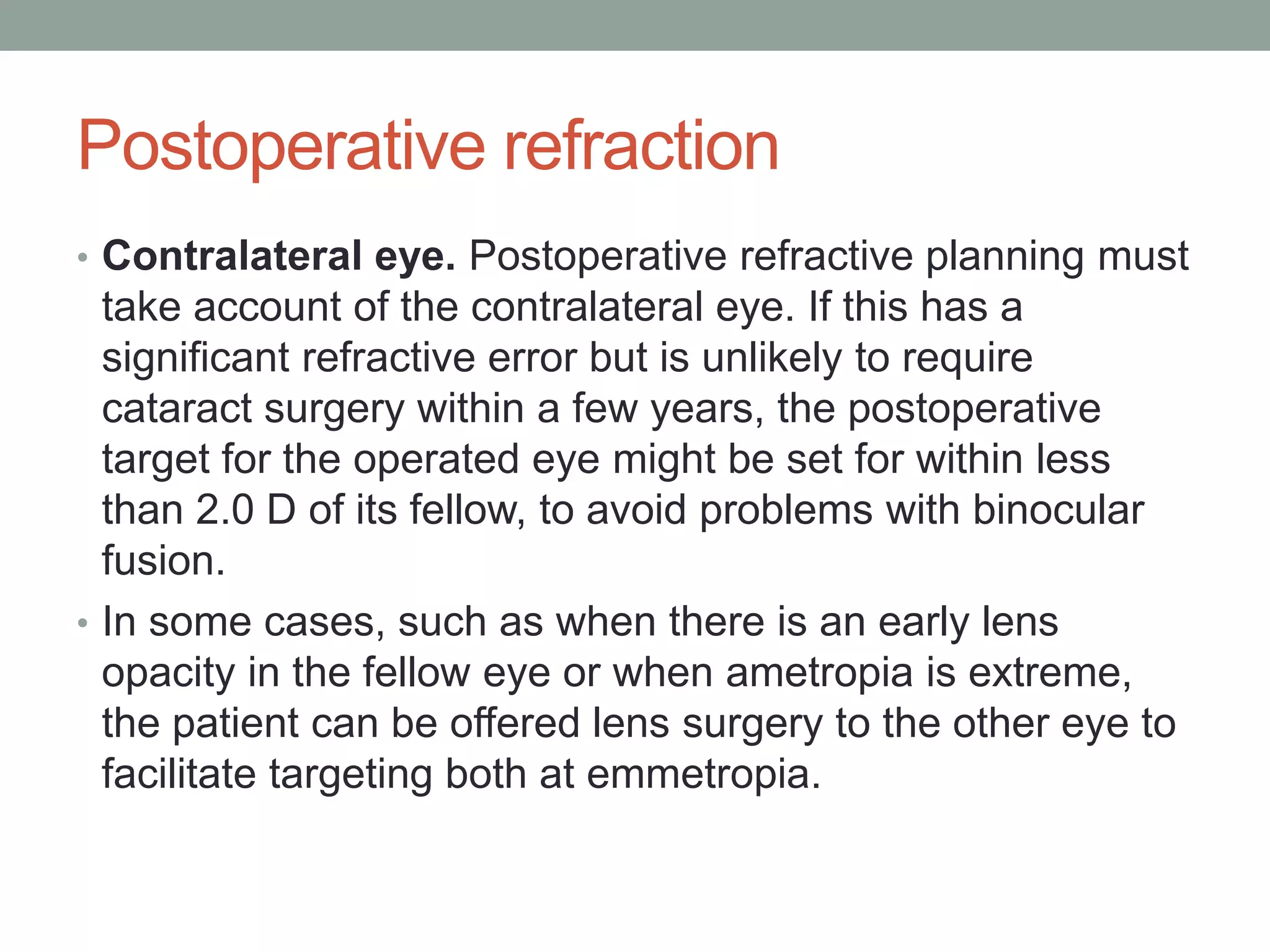 Pre and post operative management of cataract | PPTX