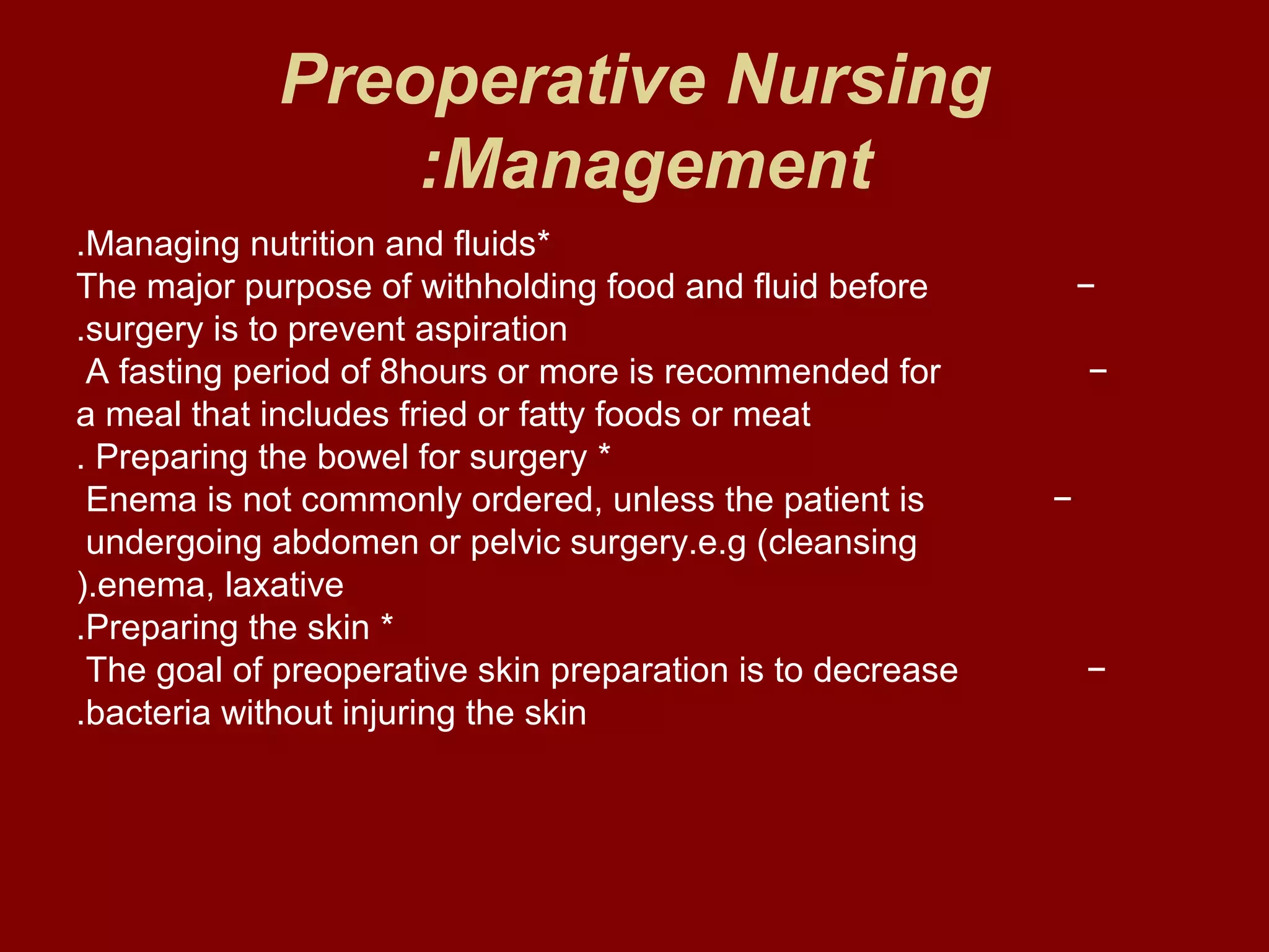 Pre and post operative nursing management ksu | PPT