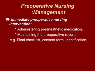 Pre and post operative nursing management ksu | PPT