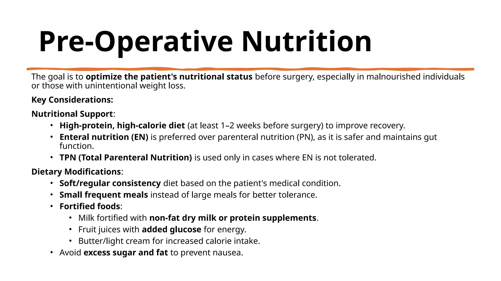 Nutritional Management in Pre- and Postoperative Conditions | PPTX