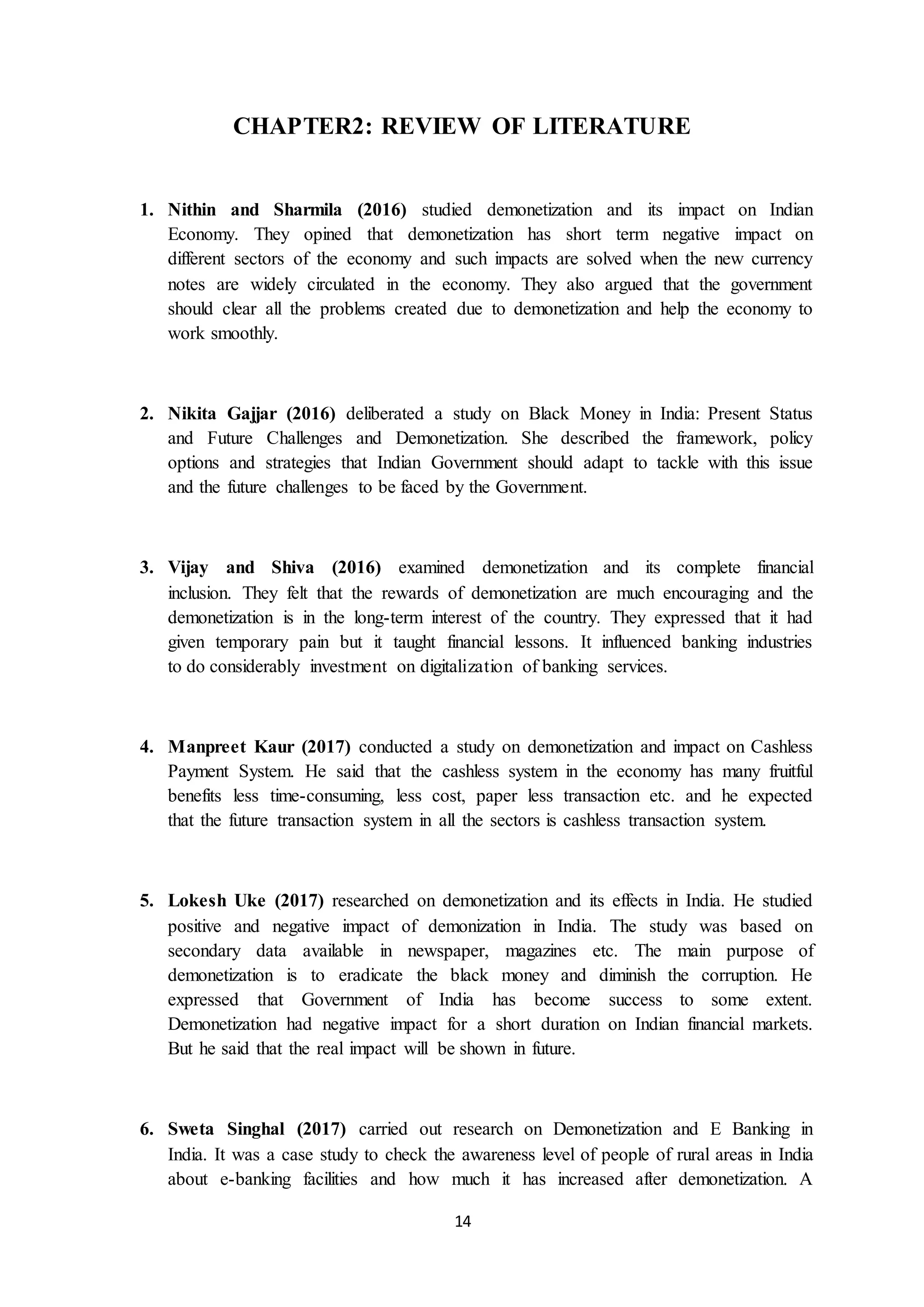 Pre and post study of demonetisation | DOCX