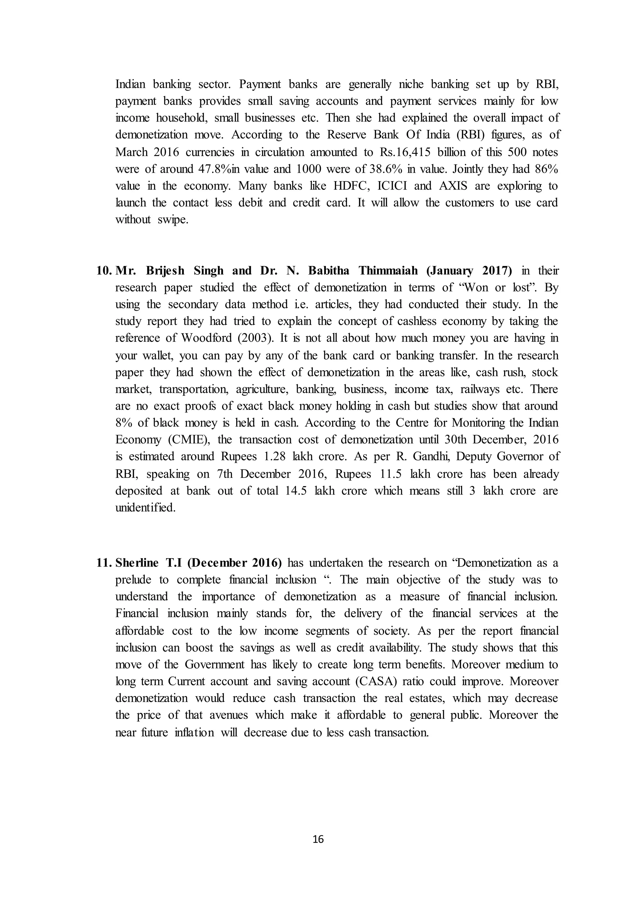 Pre and post study of demonetisation | DOCX