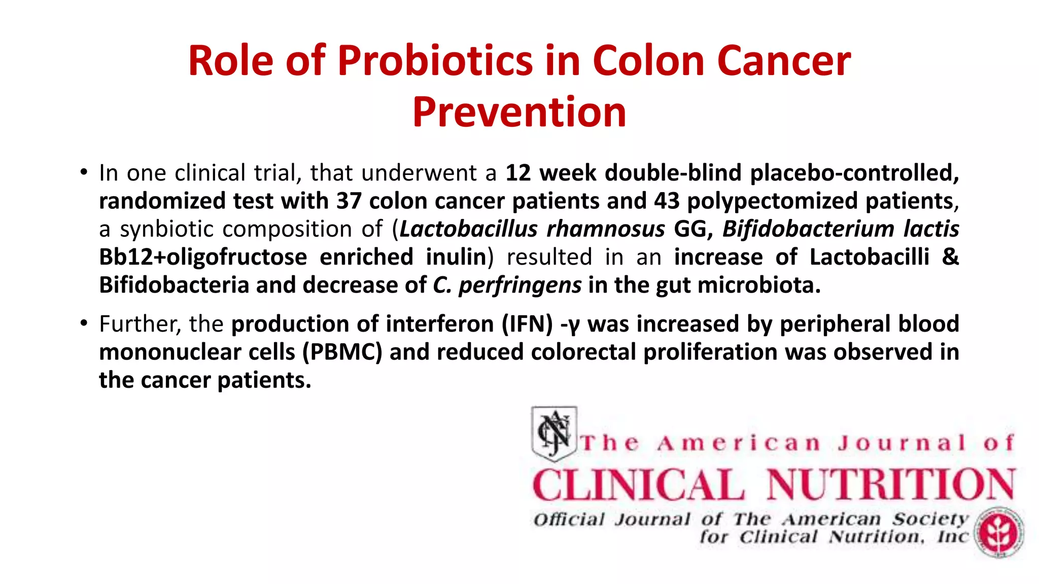 Pre and probiotics in colorectal cancer Prevention By Dalia Khamis El ...