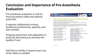 Pre Anesthesia Evaluation in a patient who will undergo anesthesia. | PPT