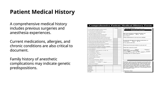 Pre Anesthesia Evaluation in a patient who will undergo anesthesia. | PPT