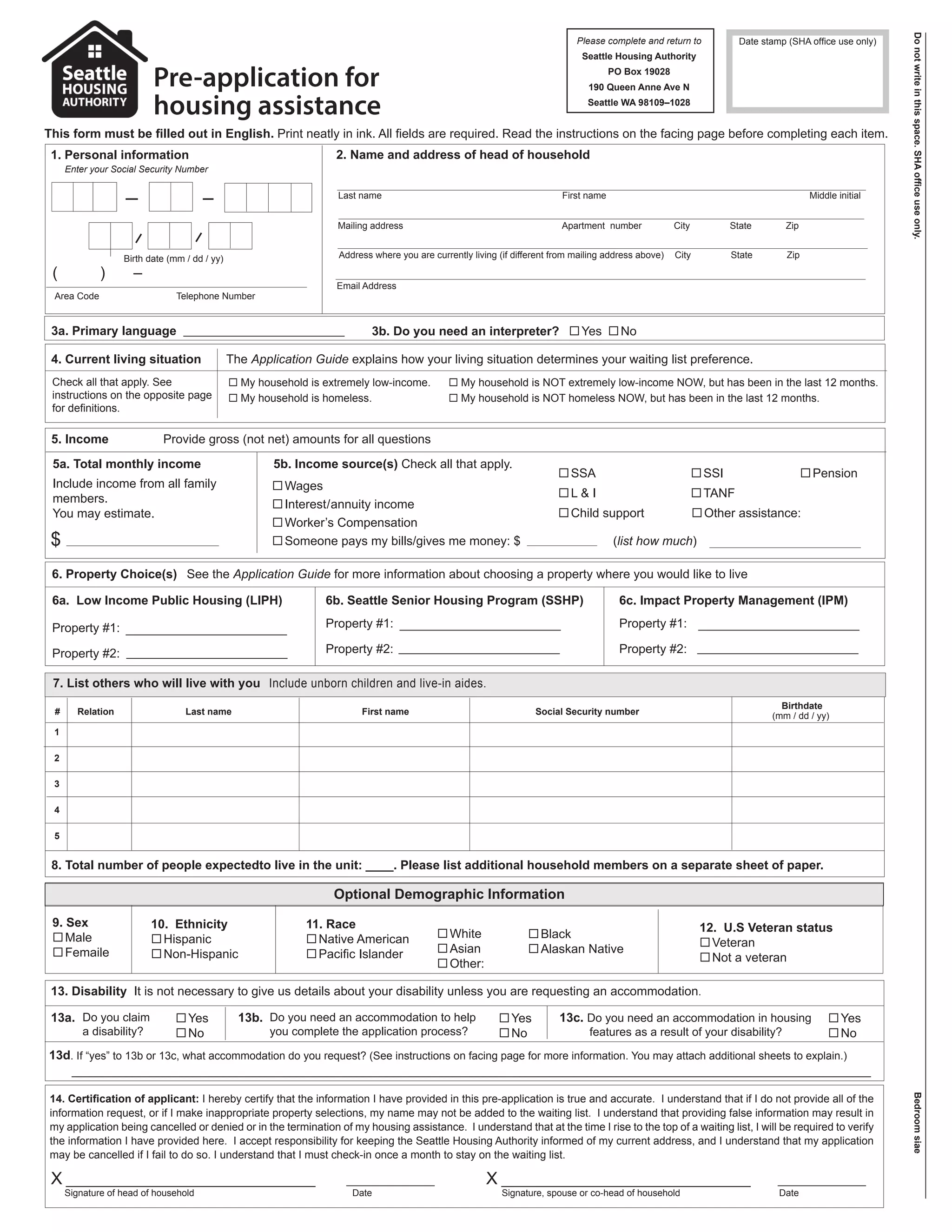Pre application form_english | PDF