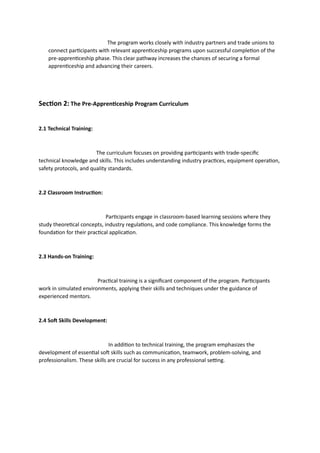 Pre Apprenticeship Program | DOCX