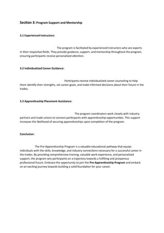 Pre Apprenticeship Program | DOCX