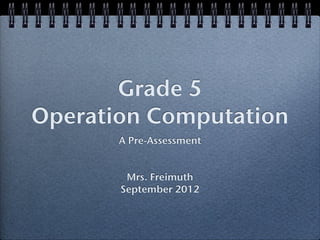 Pre assessment | KEY