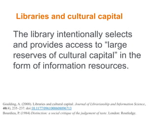 Academic libraries and working class experiences of higher education | PPT
