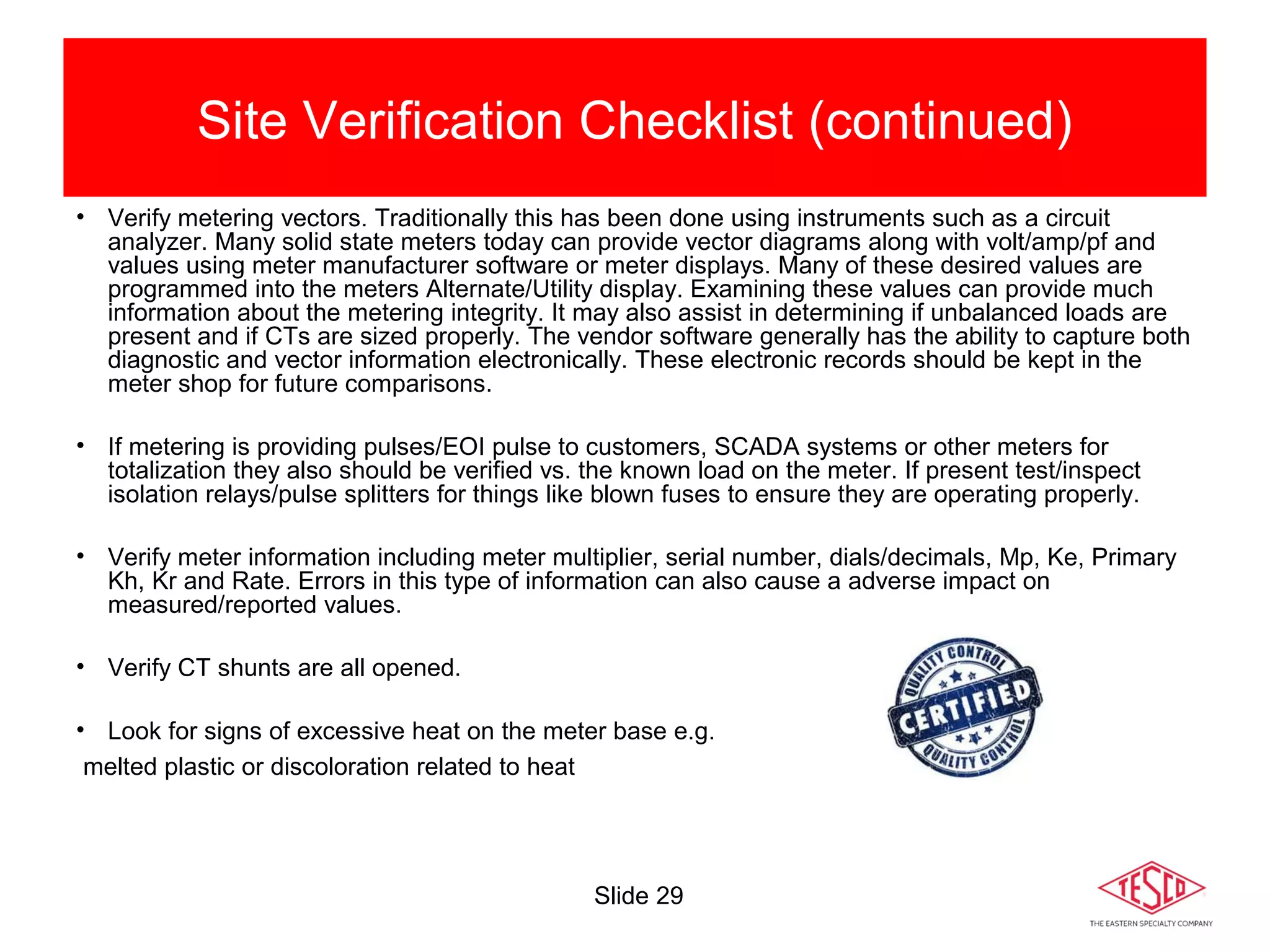 Transformer Rated Metering Site Verification | PPT