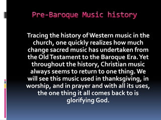 Pre baroque music | PPTX
