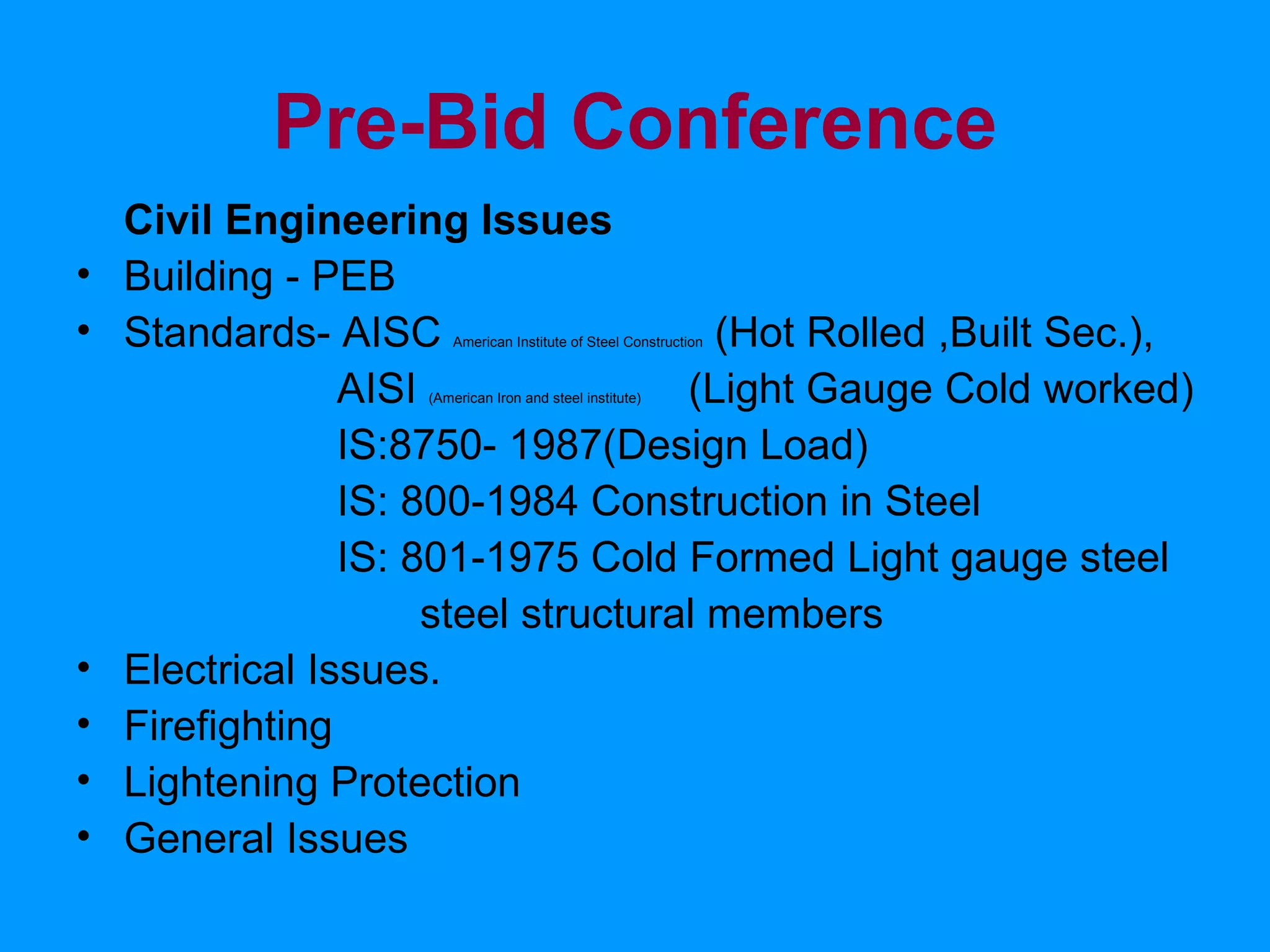 Pre Bid Conference | PPT | Civil Engineering Industry | Industries