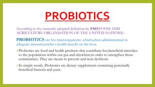 Prebiotics are the part of food microbiome and food microbiology | PPT