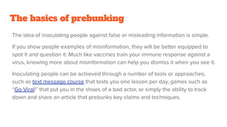 Prebunking and Debunking in Fact-checking | PPT