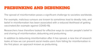 Prebunking and Debunking in Fact-checking | PPT