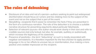 Prebunking and Debunking in Fact-checking | PPT